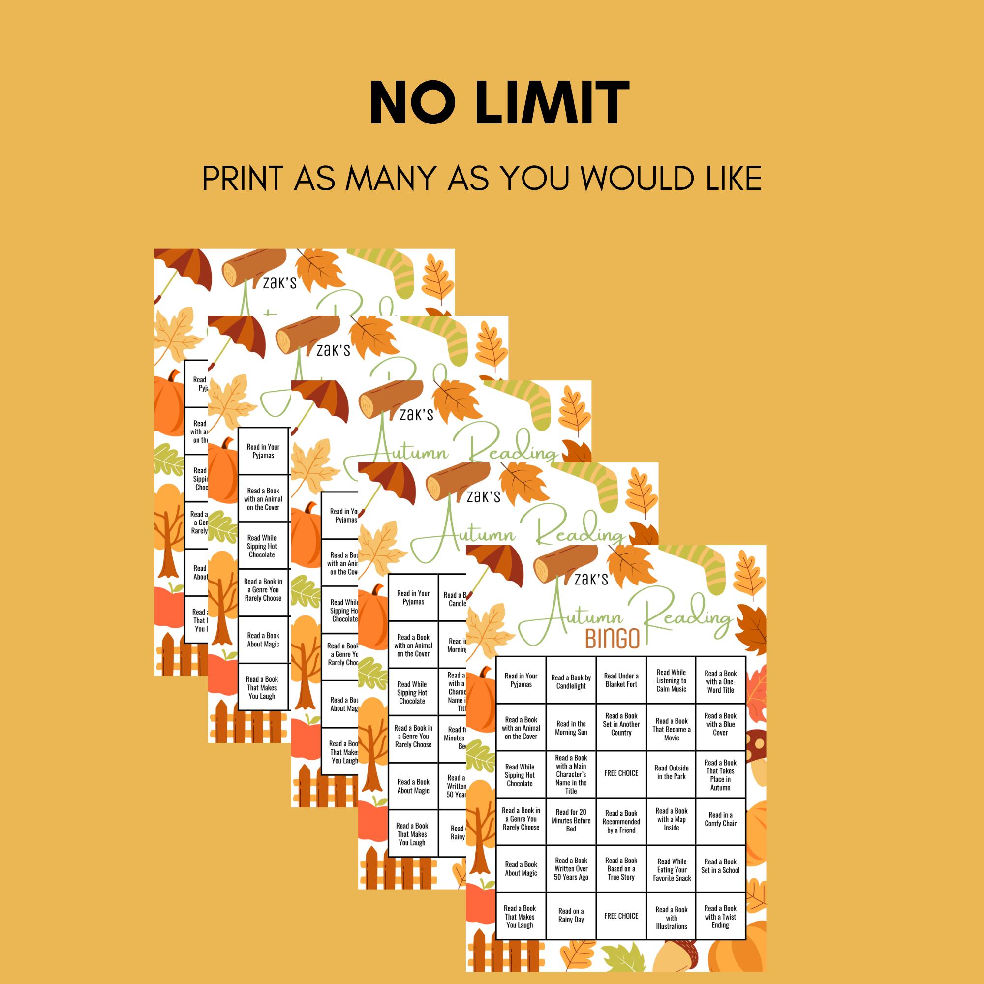 Autumn Reading Bingo| Printable Kids Reading Bingo | Daily Reading ...