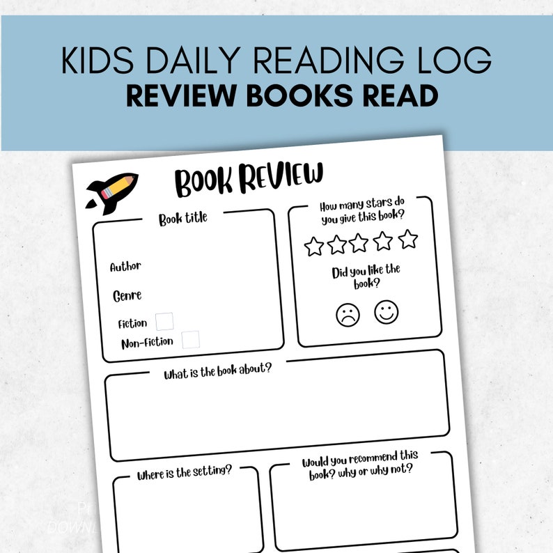 Kids Reading Log | Personalized Kids Reading Chart | Daily Reading ...