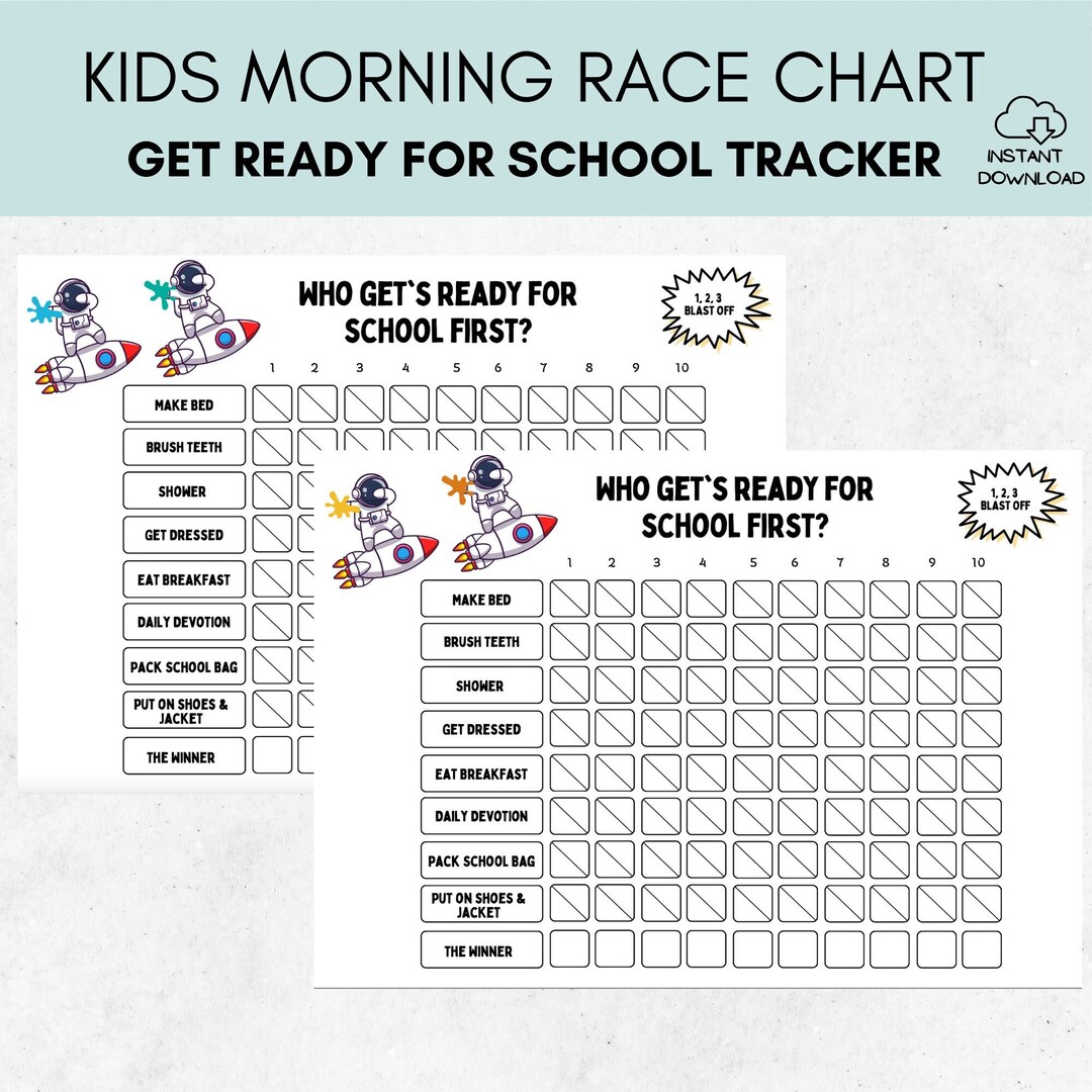 Getting Ready for School Chart | Competition Chart | Customizable ...