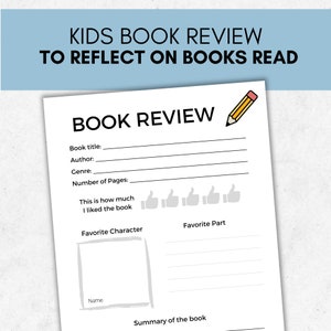 Educational Kids Book Review | Book Review Template | Kids Activity ...