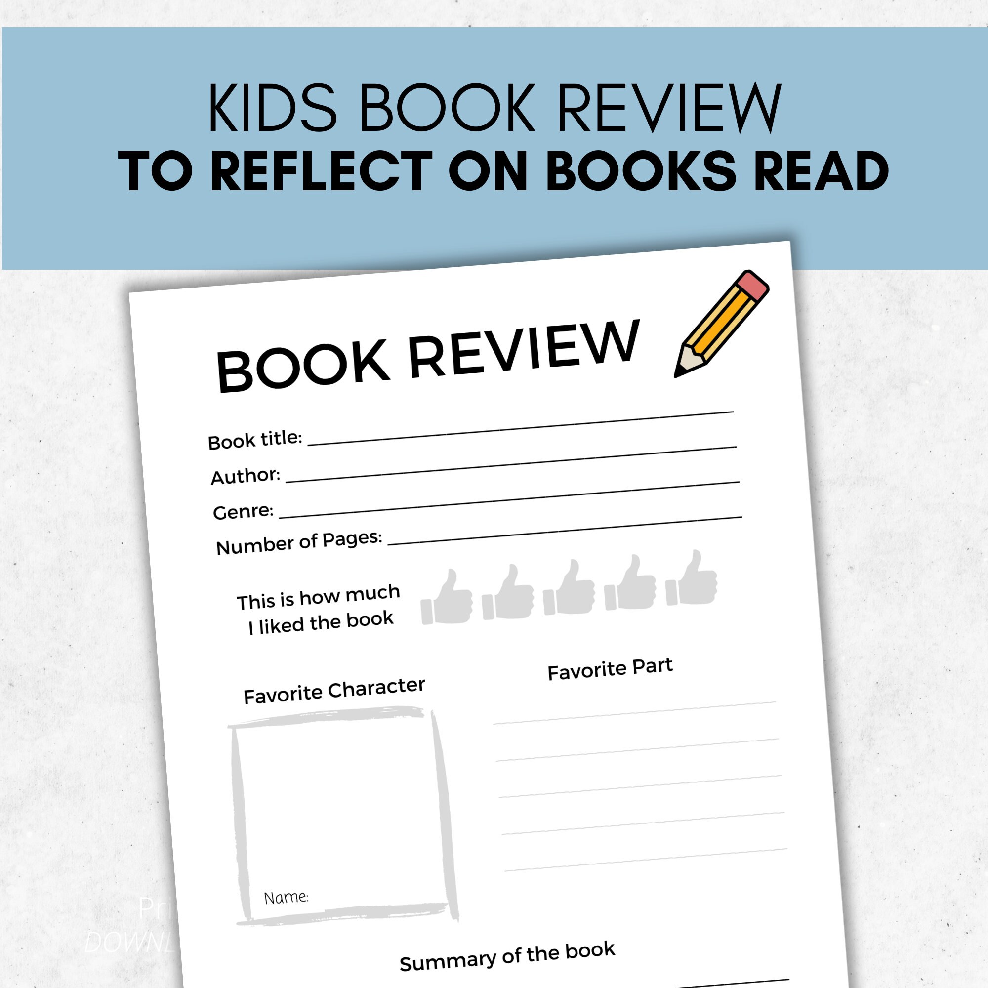 Educational Kids Book Review Book Review Template Kids Activity Sheet ...