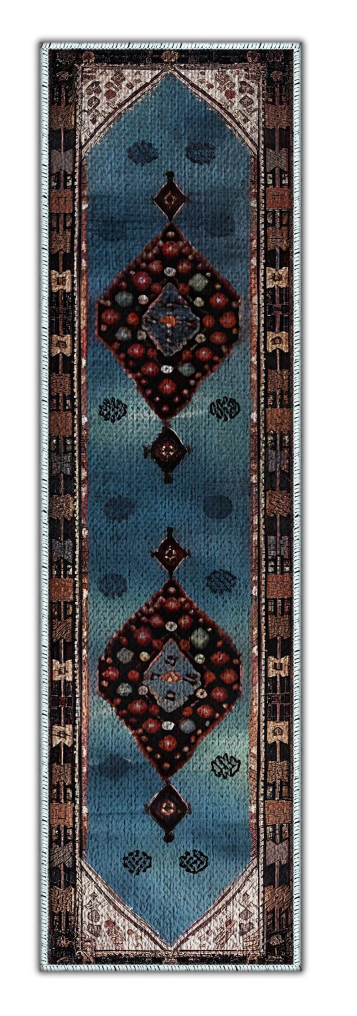 Custom Size Diamond Stair Runner Rug - Traditional Geometric Stair ...