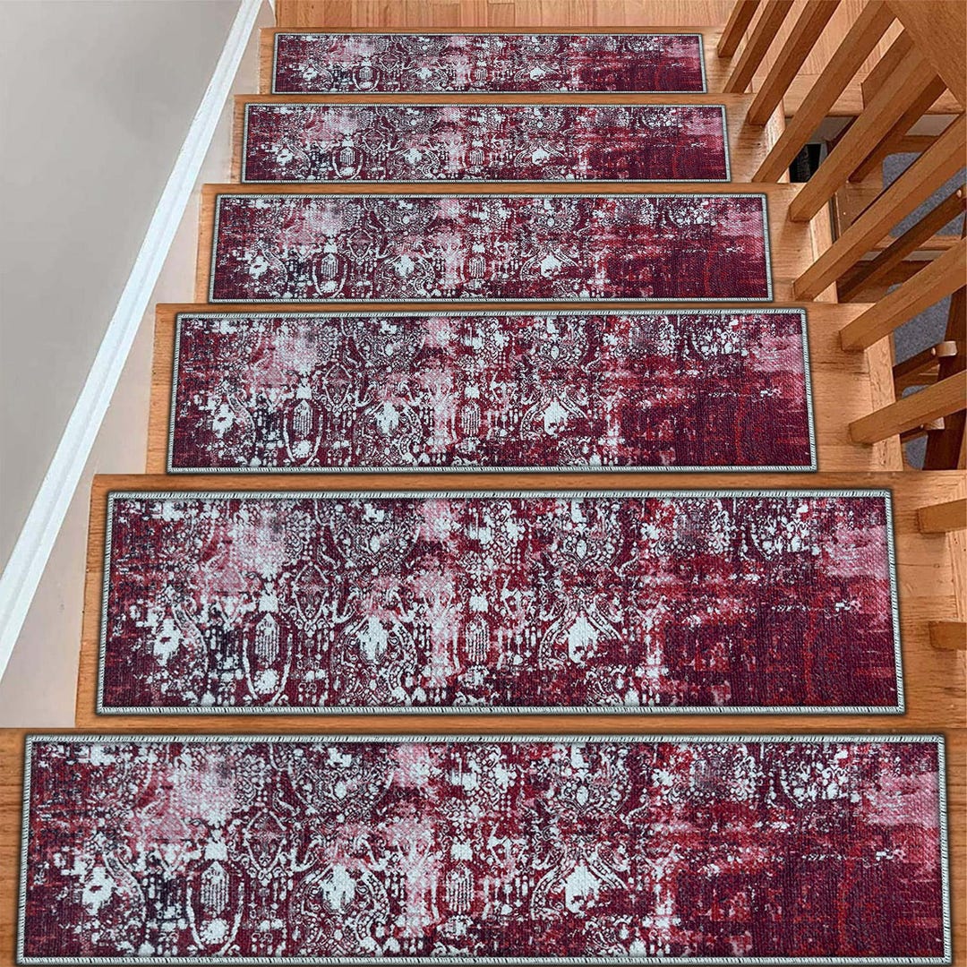 Custom Size Stair Treads Carpet - Handmade Stair Runner - Vintage Stair ...