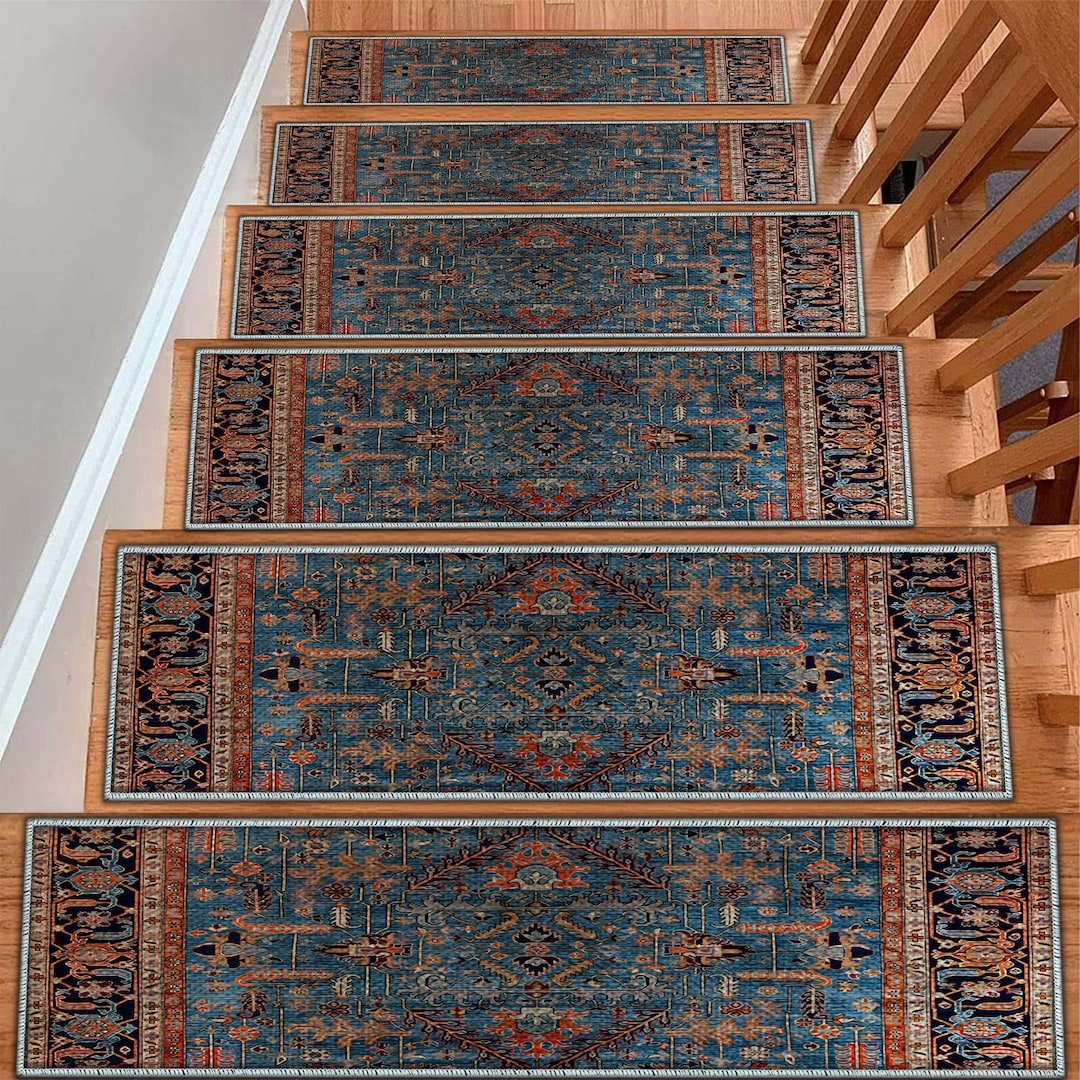 Custom Size Persian Non Slip Stair Rug - Traditional Stair Tread Rugs ...