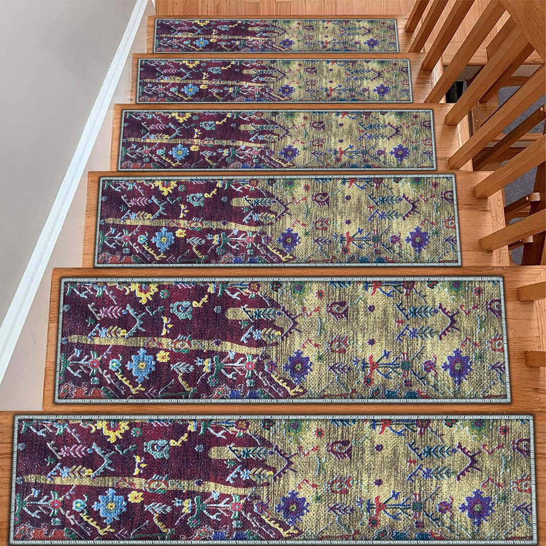 Ottoman Floral Stair Carpet, Stair Runner Rug, Non-slip Runner Carpet ...