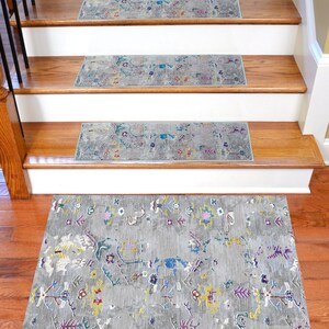 Hellenic Stair Carpet, Non-slip Backing Rug, Machine Washable Carpet, Easy to Clean, Step Rug ...