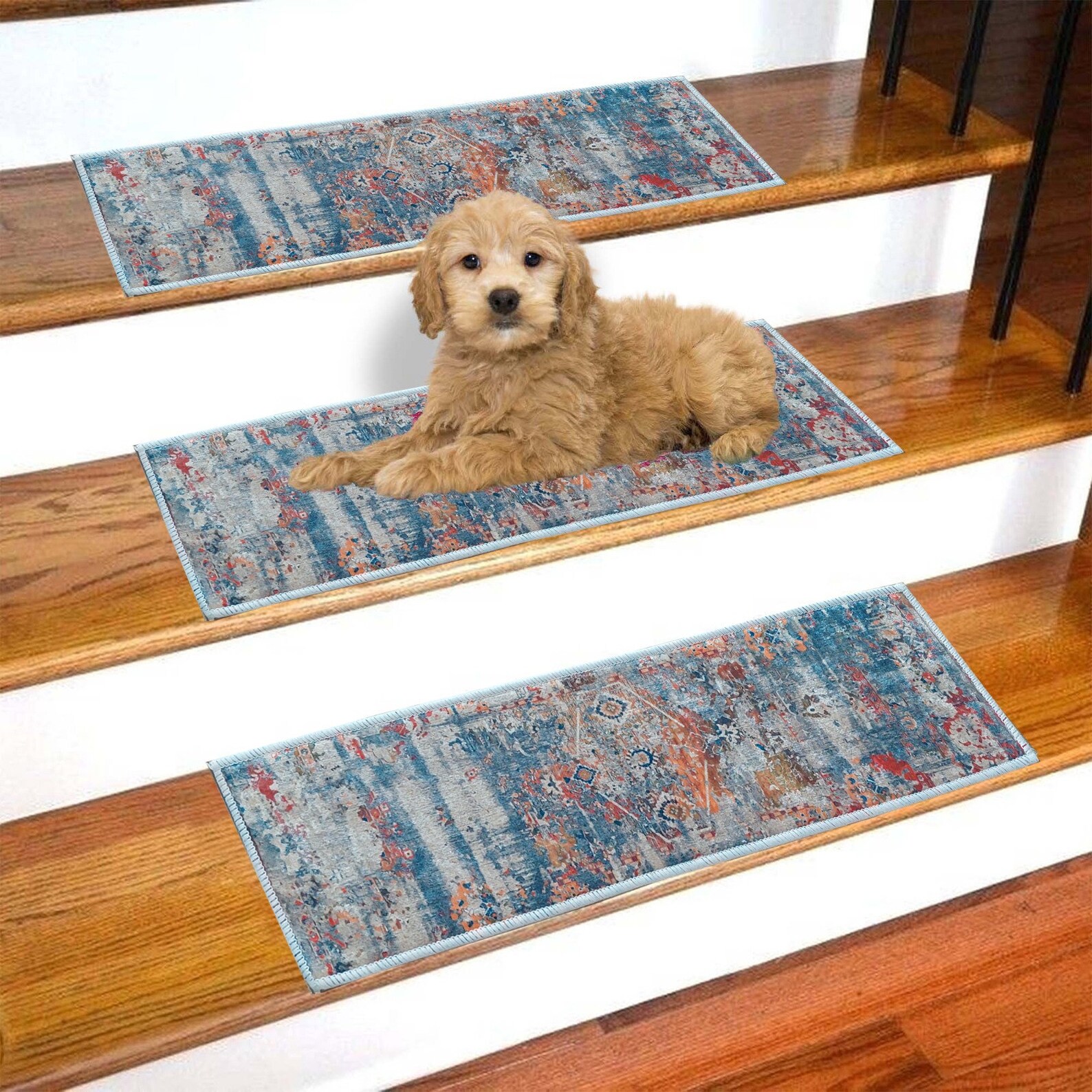 Medallion Stair Rug, Stair Runner Rug, Stair Treads, Stair Treads Set ...