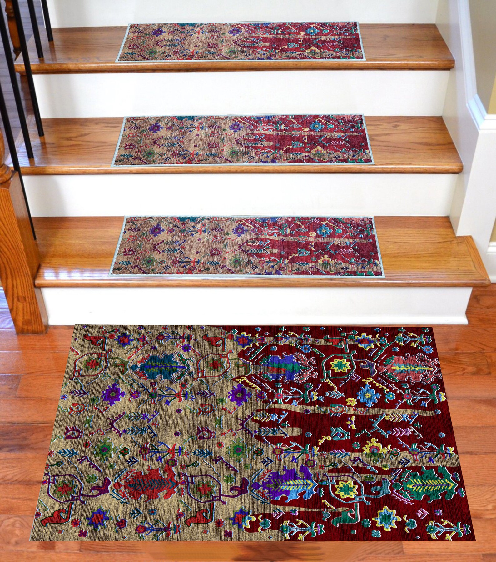 Ottoman Floral Stair Carpet Stair Runner Rug Non-slip Runner - Etsy