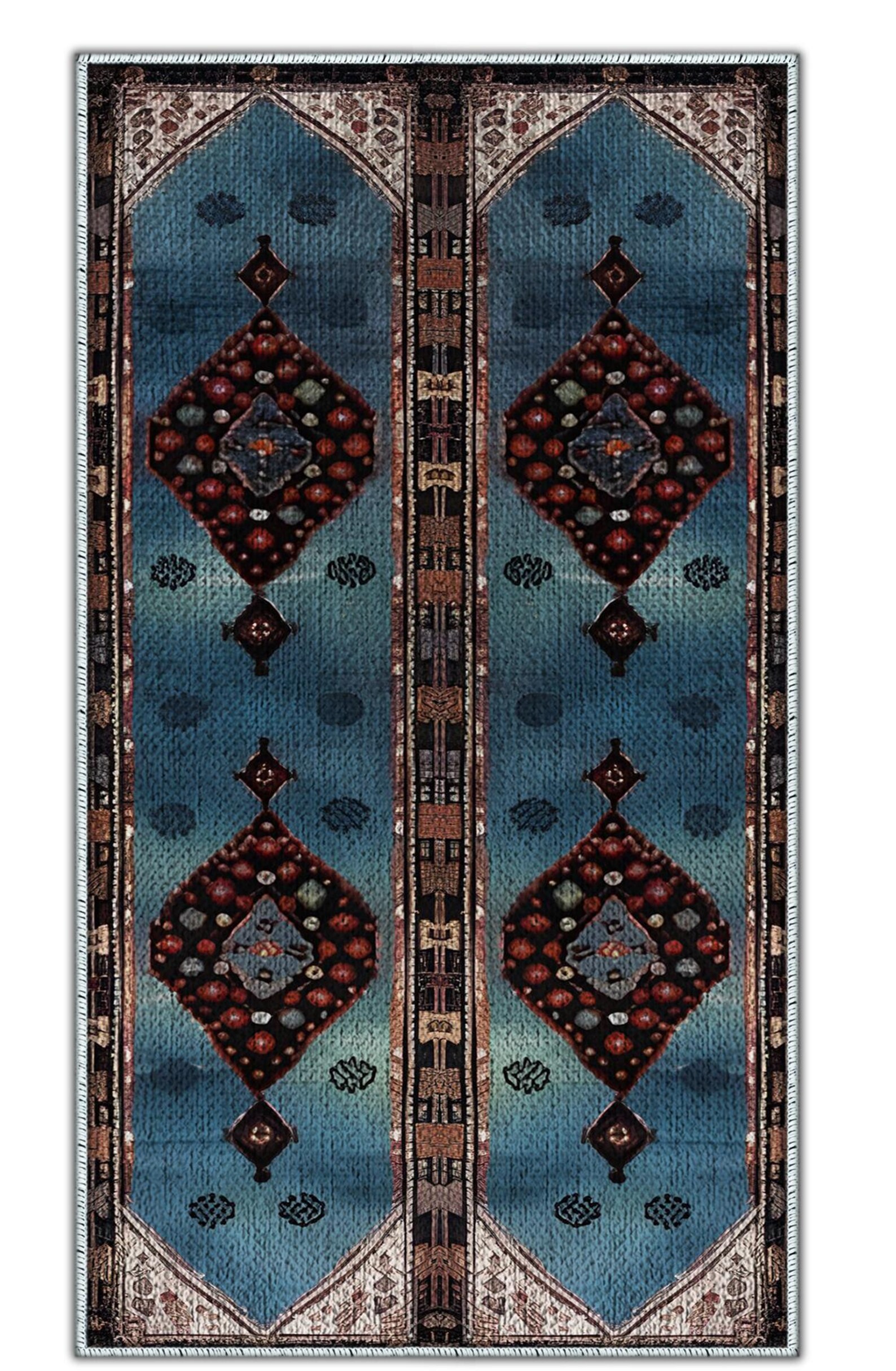 Custom Size Diamond Stair Runner Rug - Traditional Geometric Stair ...