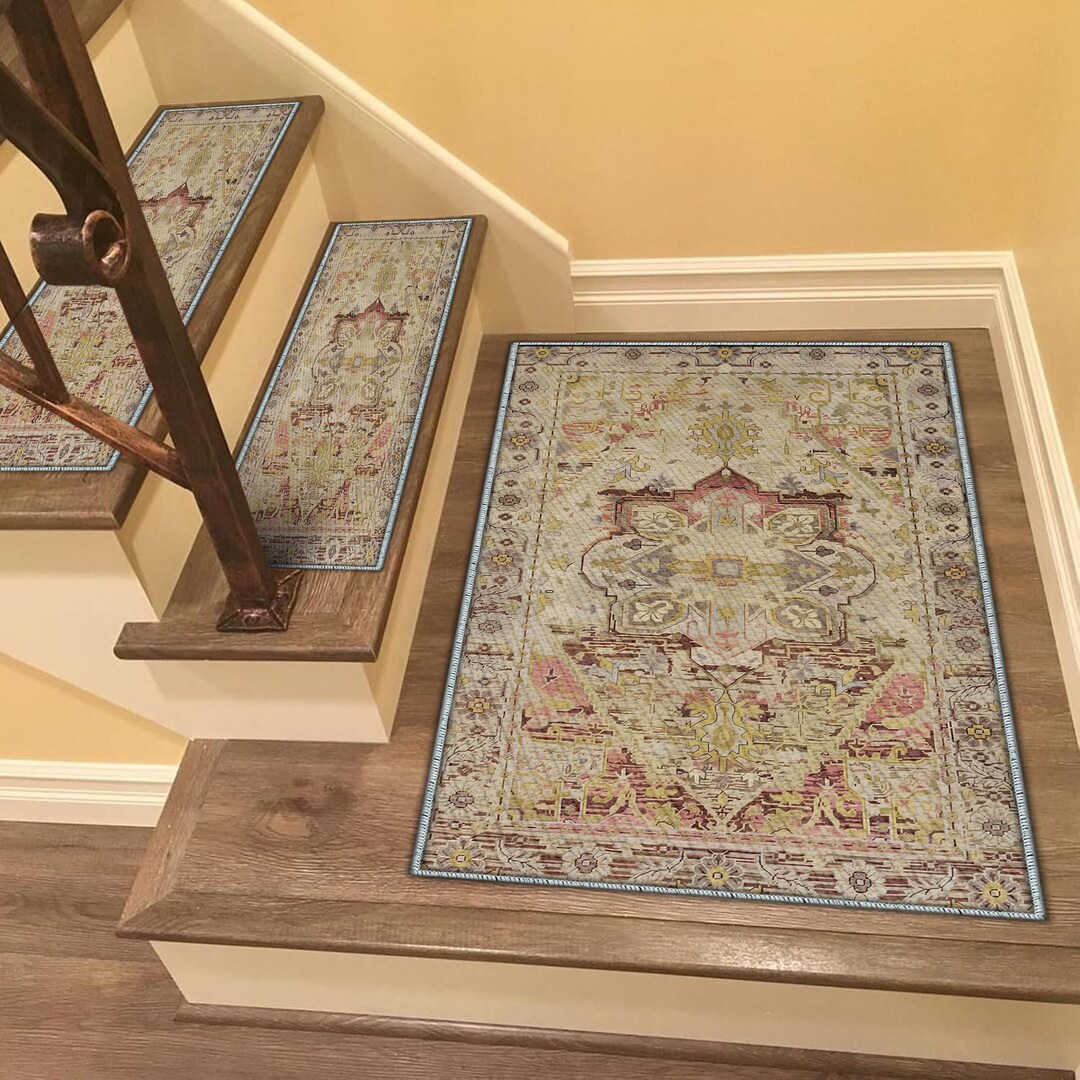 Custom Size Stair Rug | Custom Size Beige Runner | Traditional Stair ...