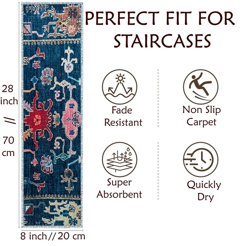 Colorful Stair Runner Rug, Persian Stair Treads Carpet, Non-slip Stair ...