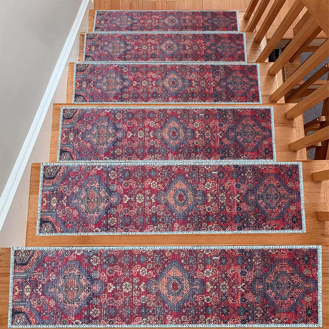 Unique Colorful Stair Rug, Stair Runner Rug, Non-slip Sole Step Rug ...