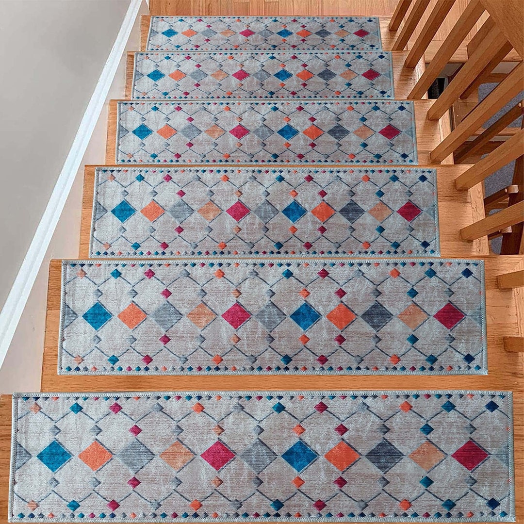 Abacus Stair Rug, Stair Treads Rug, Non-slip Backing Rug, Machine ...