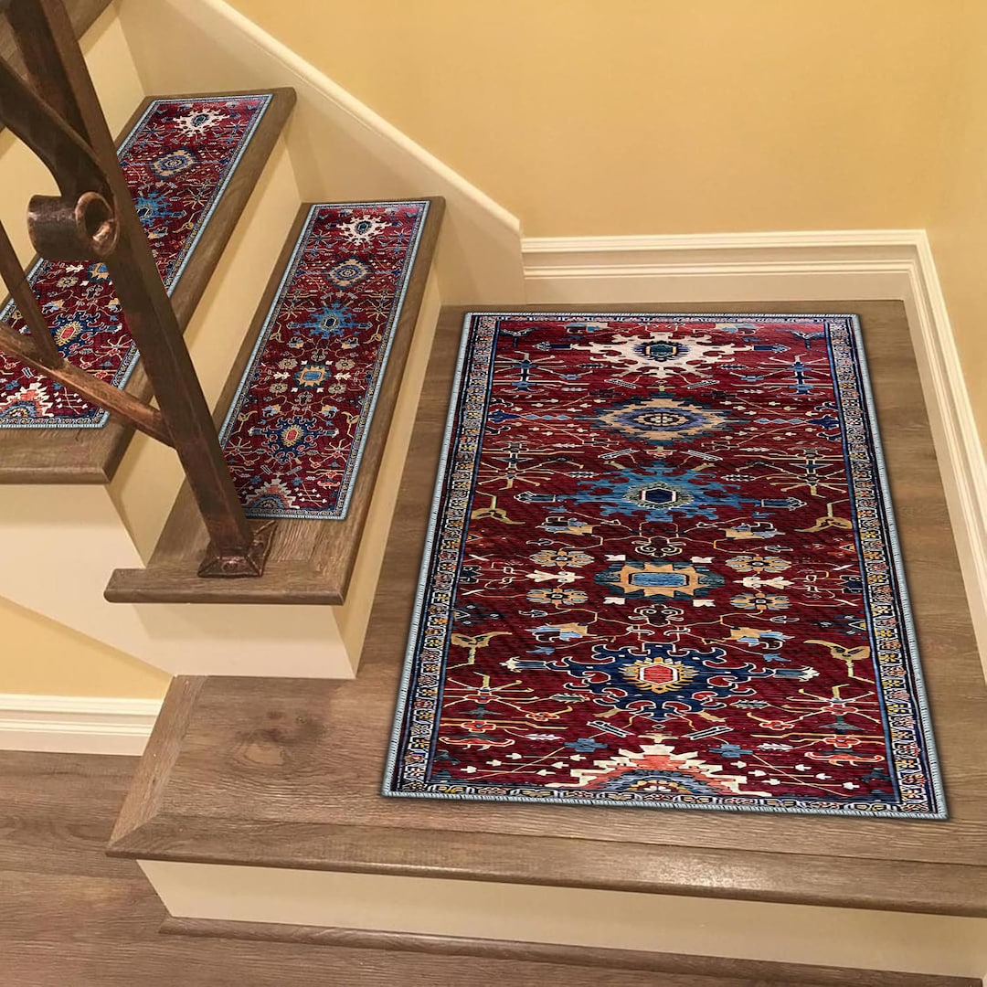Persian Custom Size Stair Runners - Non Slip Stair Treads - Colorful ...
