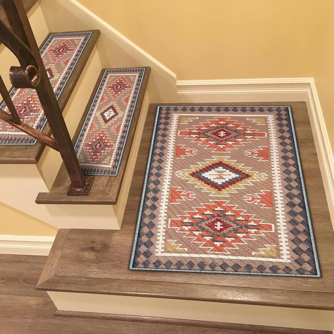 Turkish Stair Runner Carpet Custom Size - Non Slip Stair Treads ...