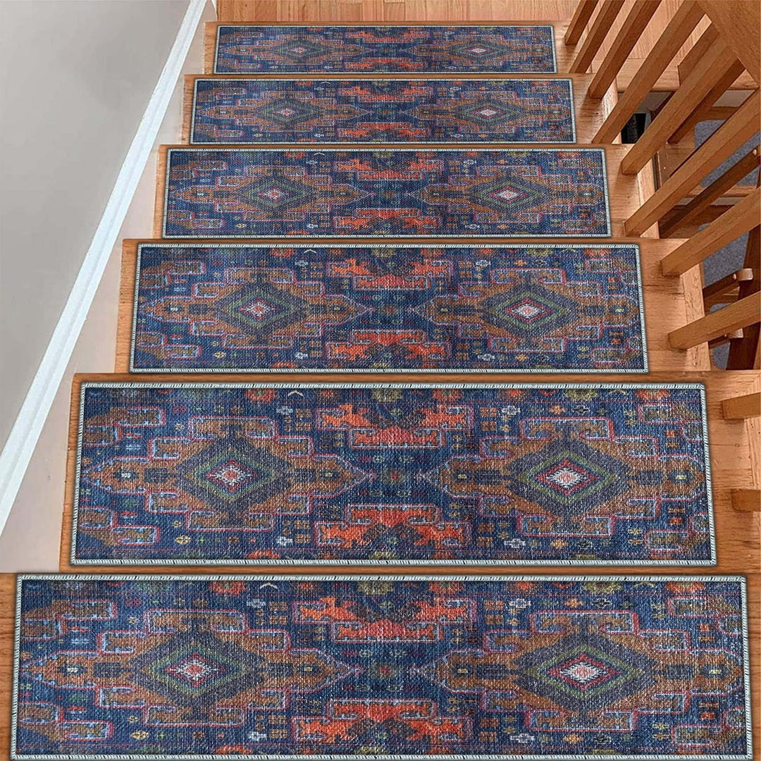 Semerkant Stair Rug, Scandinavian Stair Treads Carpet, Stair Runner Rug ...
