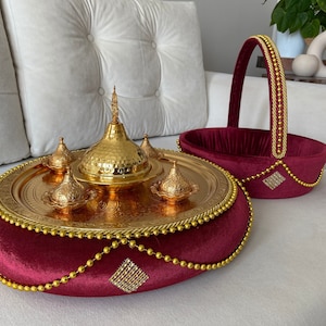 Henna Night Tray and Basket Set – Traditional Bachelorette Accessory ...