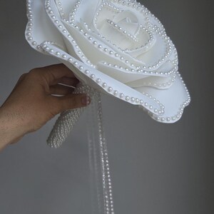 White Rose Bridal Cloth– Elegant Wedding Flower for Bride, Personalized ...