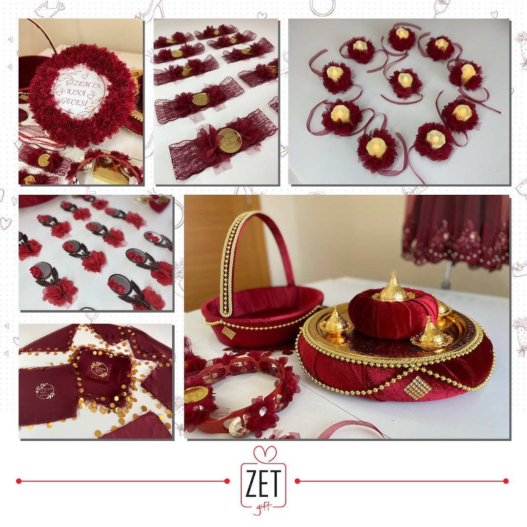 Henna Night Decoration and Gift Set,kişiye özel Kına Gecesi Seti Ve ...