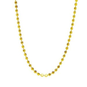 18K Solid Gold Faceted Bead Chain Necklace: Minimalist Sequin Jewellery ...