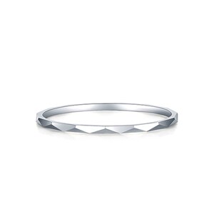 Platinum Ring Pt950 Ring Diamond Cut Platinum Ring Thin Ring Slim Ring ...