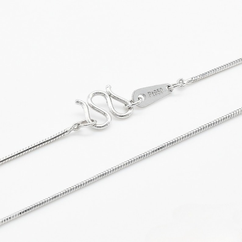 Pt950 Solid Platinum Snake Chain Necklace: Minimalist Unisex Jewellery ...