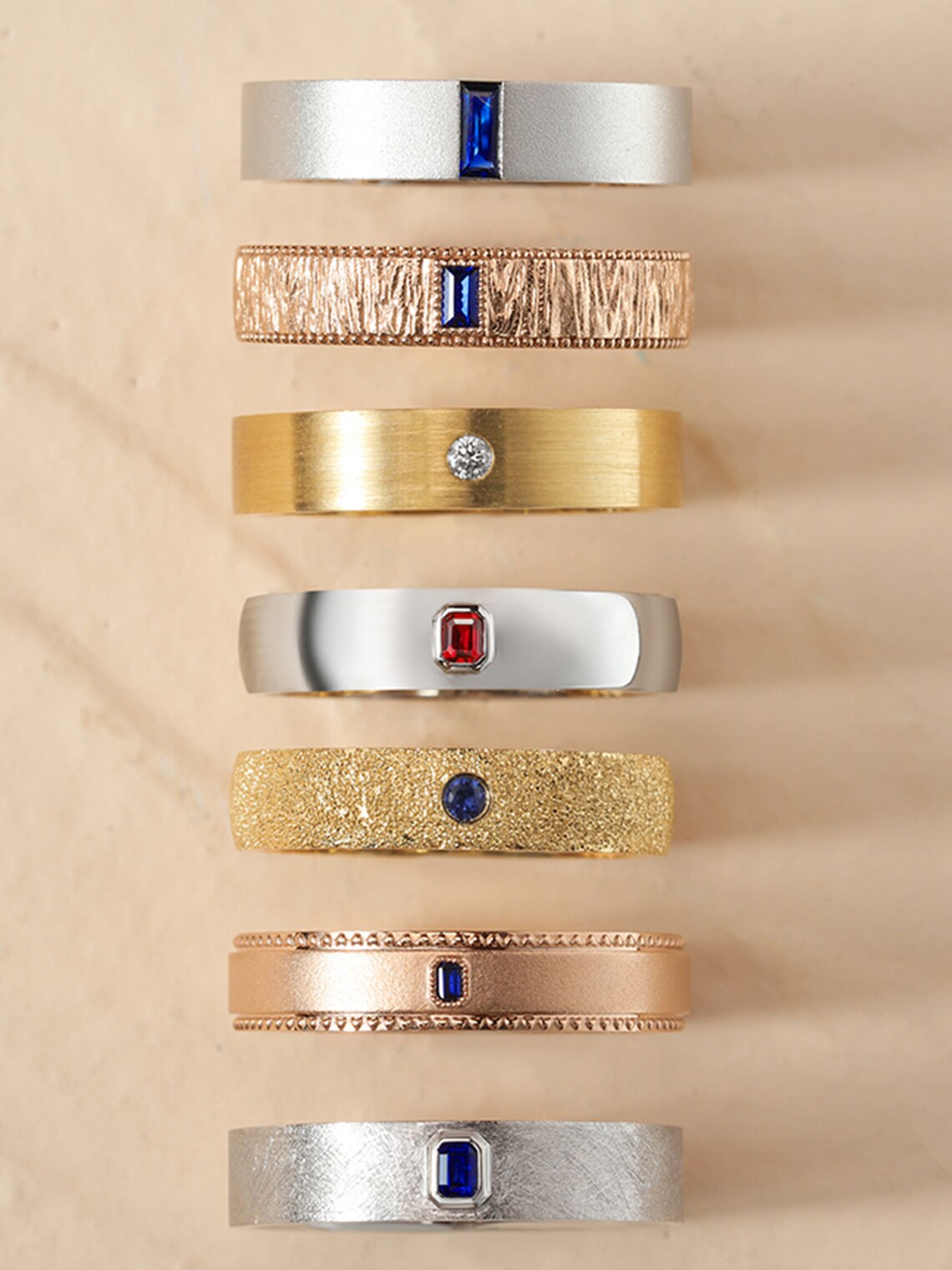18K Solid Gold or Platinum Ring: Custom Stones Diamond, Sapphire, Ruby ...
