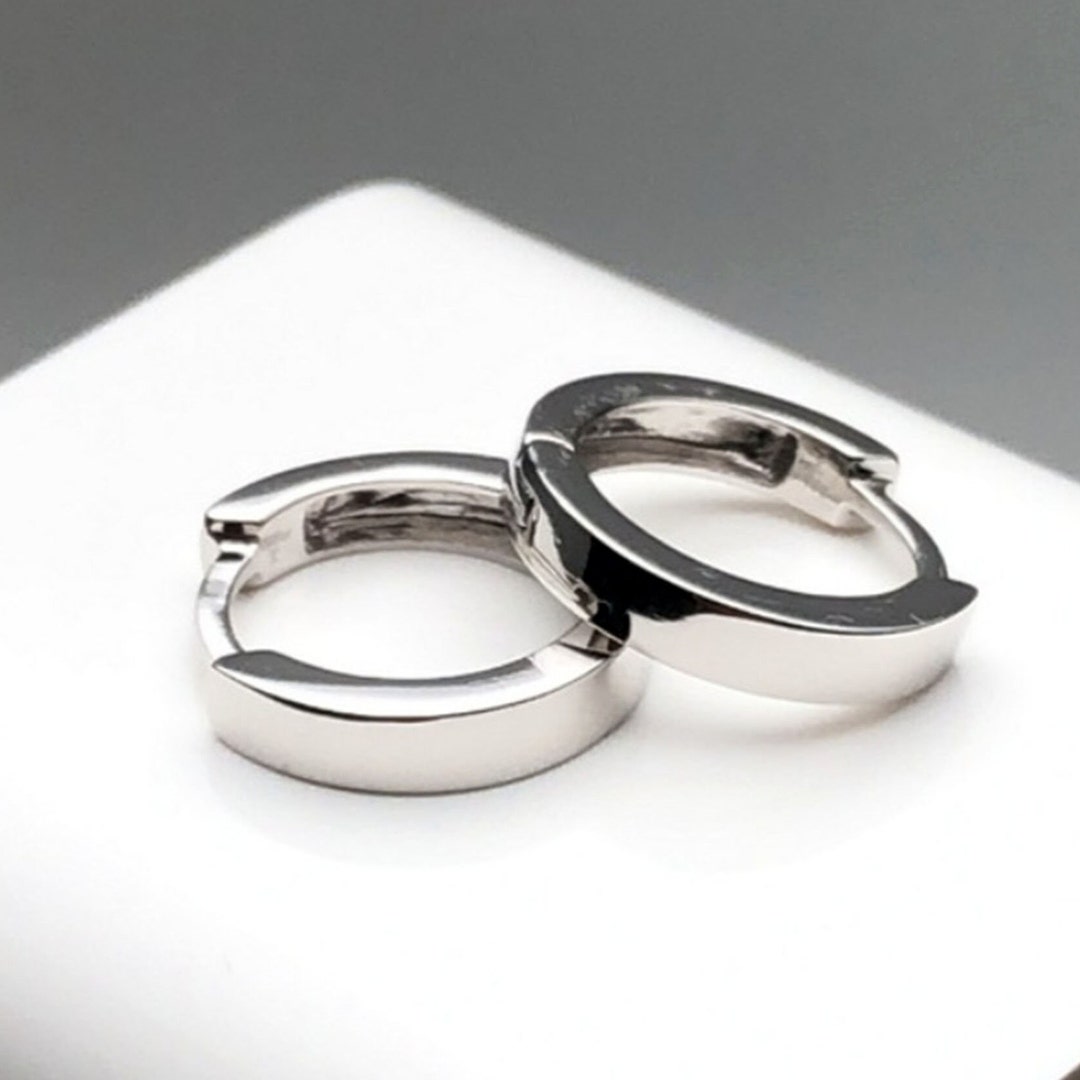 Solid Platinum Earrings Pt950 Earrings Minimalist Jewellery Plain ...