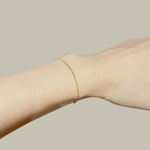 18K Solid Gold Bracelet 18K Solid Gold Anklet Laser Cut Faceted Beads ...