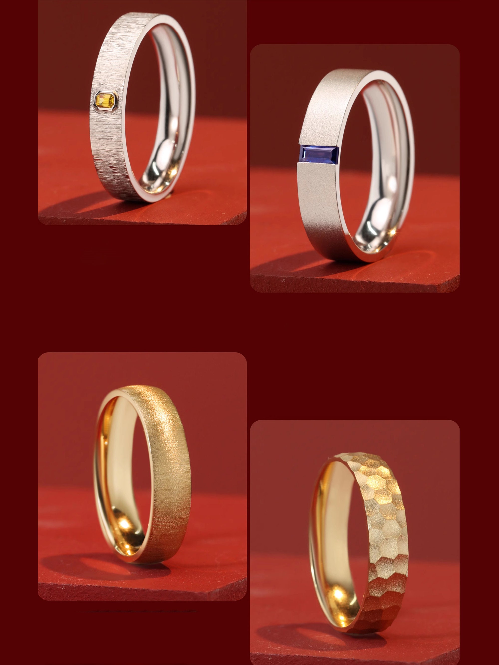 18K Solid Gold or Platinum Ring: Custom Stones Diamond, Sapphire, Ruby ...