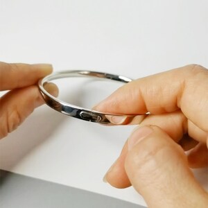 Solid Platinum Bangle Pt950 Plain Platinum Bangle Smooth Hinged Bangle ...