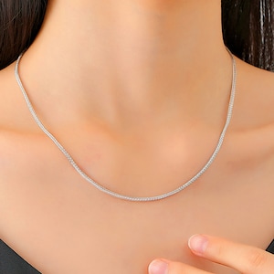 Solid Platinum Chopin Chain Necklace: Minimalist Pt950 Cable Chain - Etsy