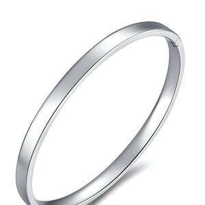 Solid Platinum Bangle Pt950 Plain Platinum Bangle Smooth Hinged Bangle ...