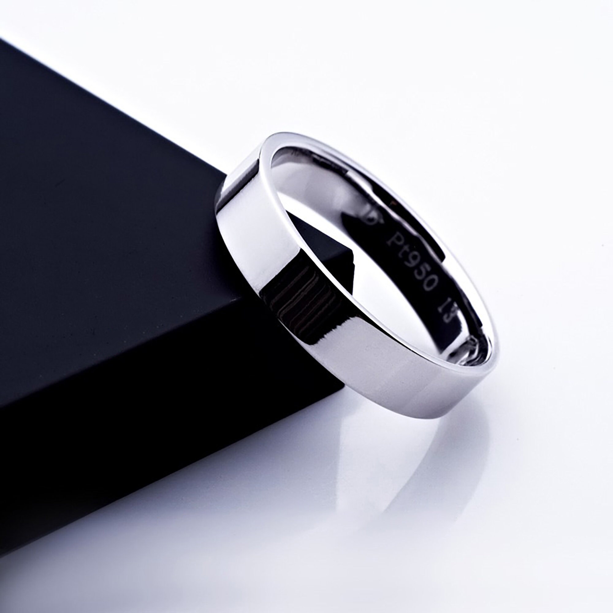 Platinum Ring Pt950 Ring Bespoke Rings Plain Platinum Ring - Etsy