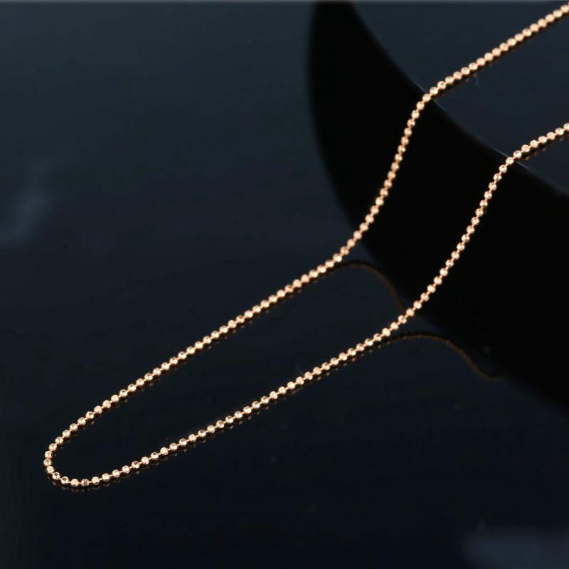 18K Solid Gold Faceted Bead Chain Necklace: Minimalist Sequin Jewellery ...