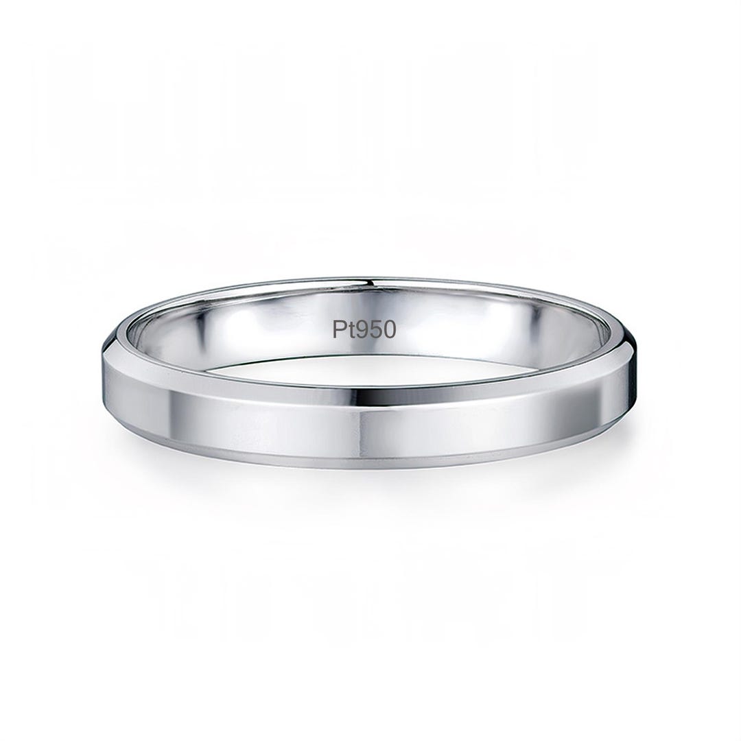 Solid Platinum Ring Plain Pt950 Ring Unisex Classic Platinum Ring ...