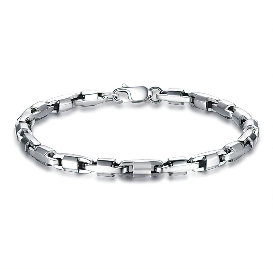 Pt950 Platinum Interlocking Link Bracelet: Unisex Ergonomic Design - Etsy