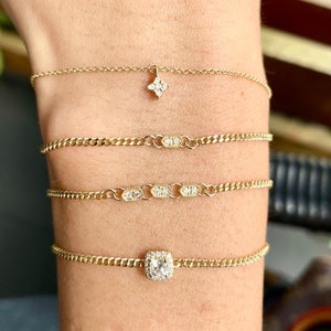 Natural Diamond Bracelet 18K Solid Gold Bracelet Everyday Bracelets ...