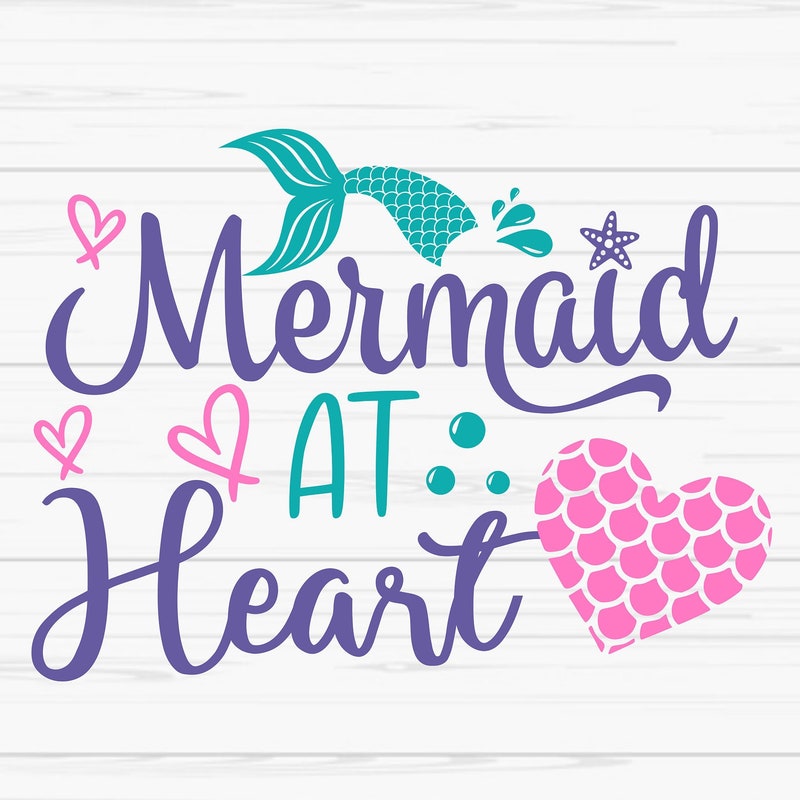 Mermaid at Heart Svg - Etsy