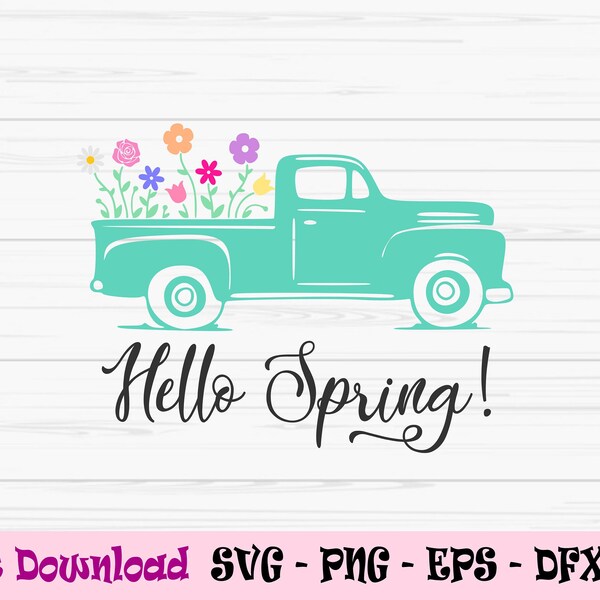 Flower Truck Svg - Etsy