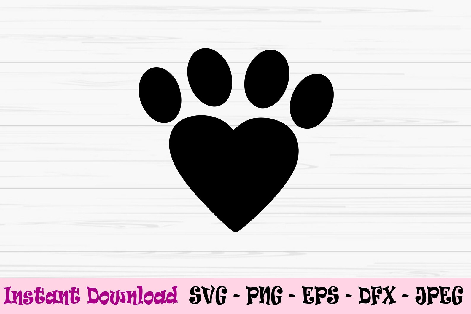 Paw Print Heart Shape Svg Valentine Paw Print Svg Dog Paw | Etsy