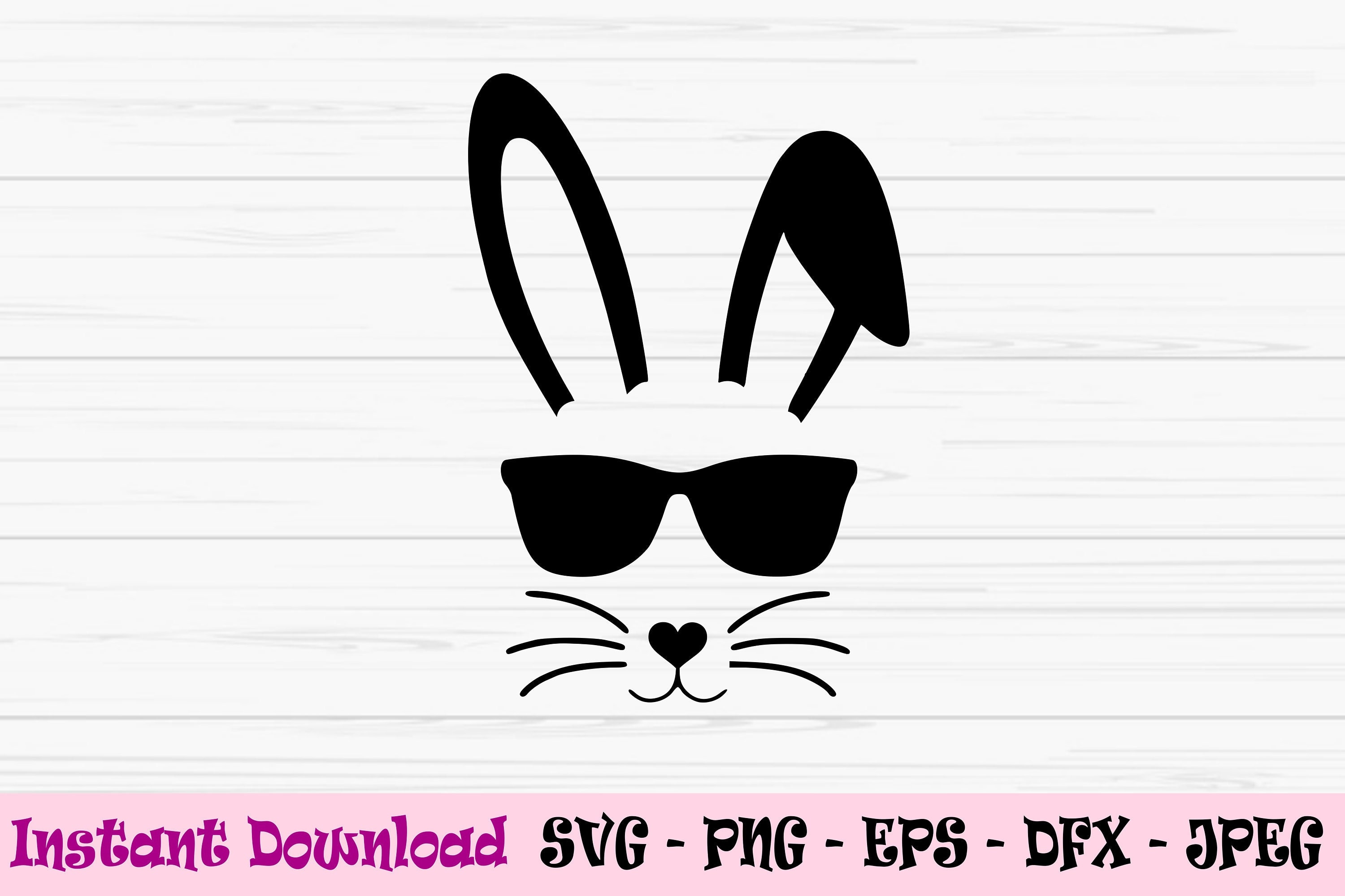 Cool Bunny Svg, Easter Svg, Baby Kids Svg, Bunny Sunglasses Svg, Dxf ...