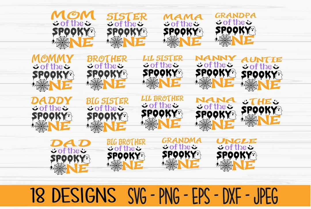 The Spooky One Svg, Halloween Svg, First Birthday Svg, Family Bundle ...