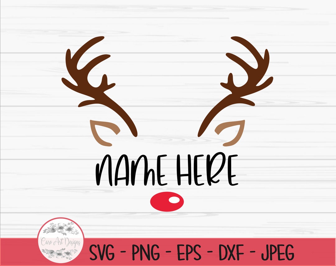 Christmas Reindeer Monogram Svg, Split Name Frame, Baby Kids Svg, Dxf ...