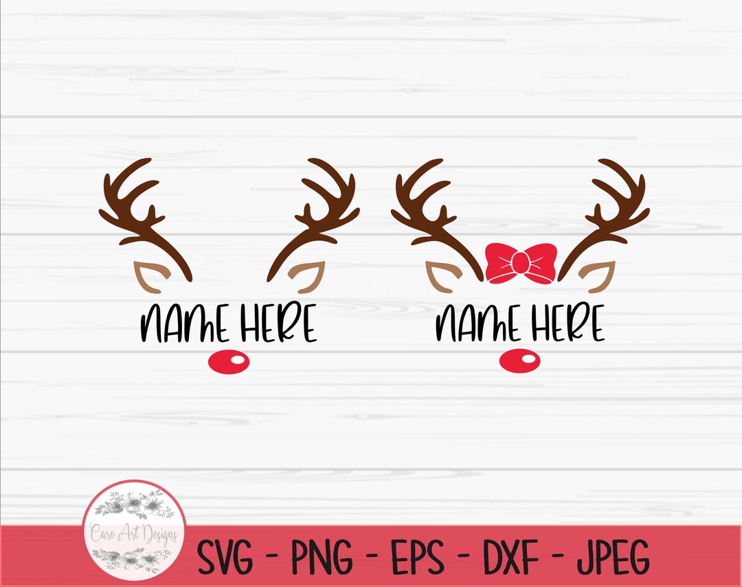 Christmas Reindeer Monogram Svg, Split Name Frame Bundle, Baby Kids Svg ...
