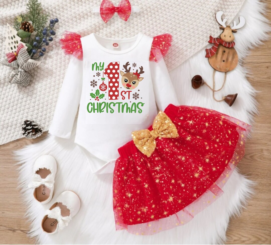My First Christmas Svg, Reindeer Svg, Baby Girl Svg, Dxf, Png, Eps ...
