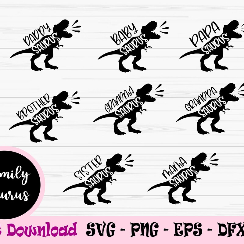 Family Saurus Svg - Etsy