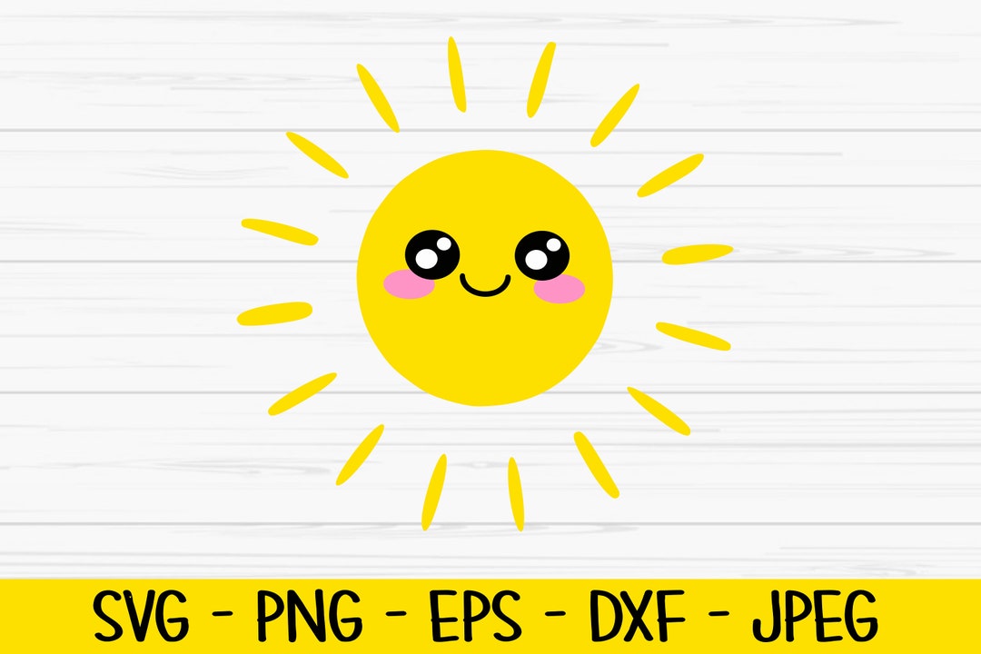 Sun Cute Face Svg, Summer Svg, Sun Svg, Baby Kids Svg, Dxf, Png, Eps ...