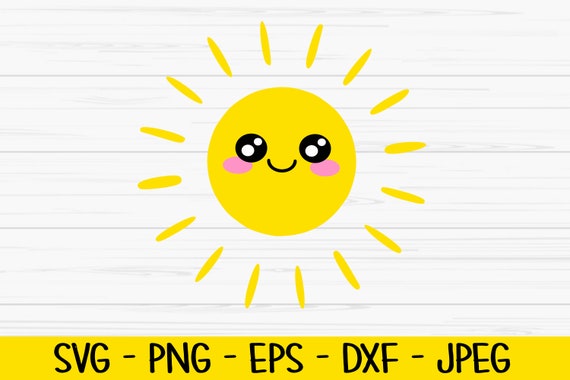 Sun Cute Face Svg Summer Svg Sun Svg Baby Kids Svg Dxf - Etsy