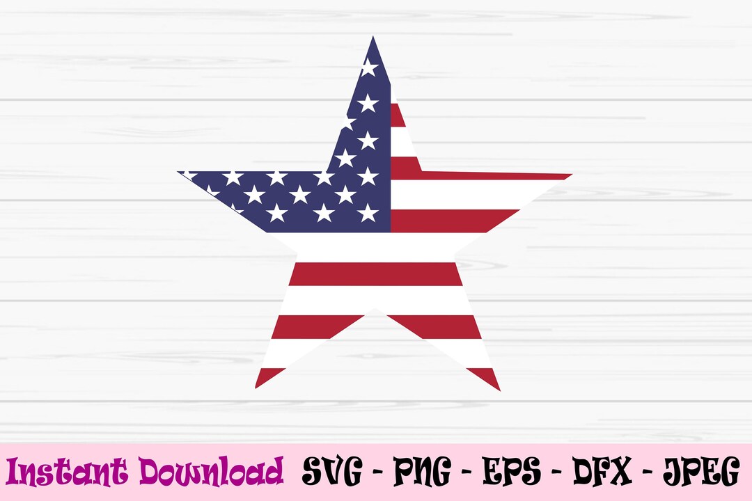 American Star Svg, 4th of July Svg, Flag Star Svg, Patriotic Svg, Dxf ...